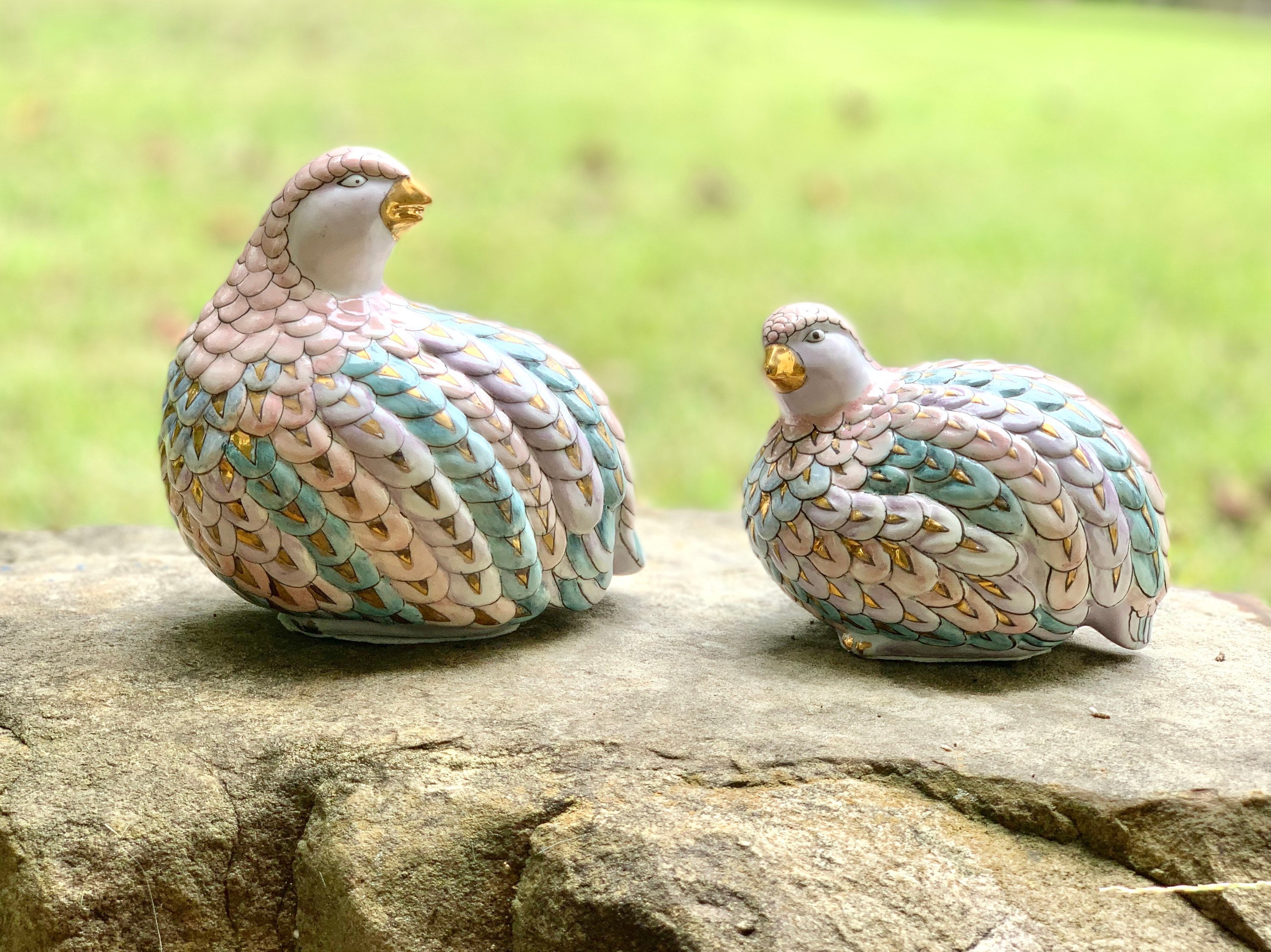 Ceramic Quail Bird Figurines Bookshelf Decor Toyo | Etsy