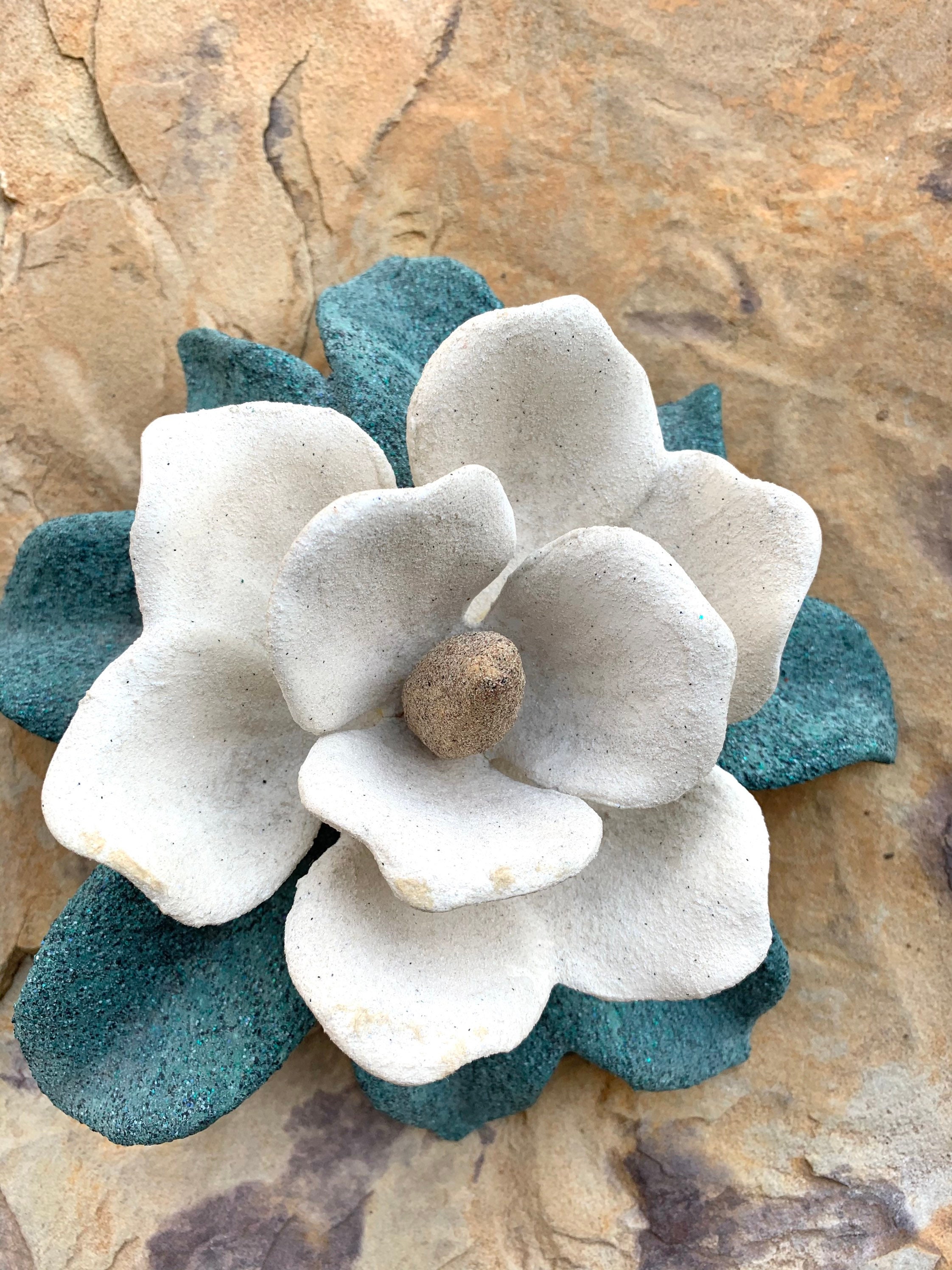 Ceramic Magnolia Flower Blossom Southern Front Porch Decor | Etsy