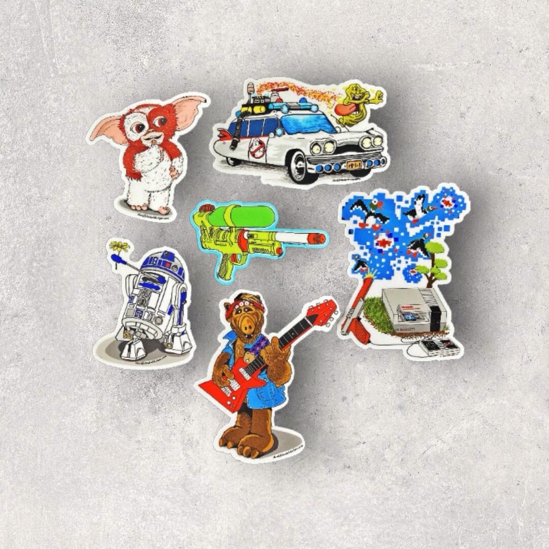80's Sticker Pack - Decaffeinated Designs - Waterproof, Weatherproof ...