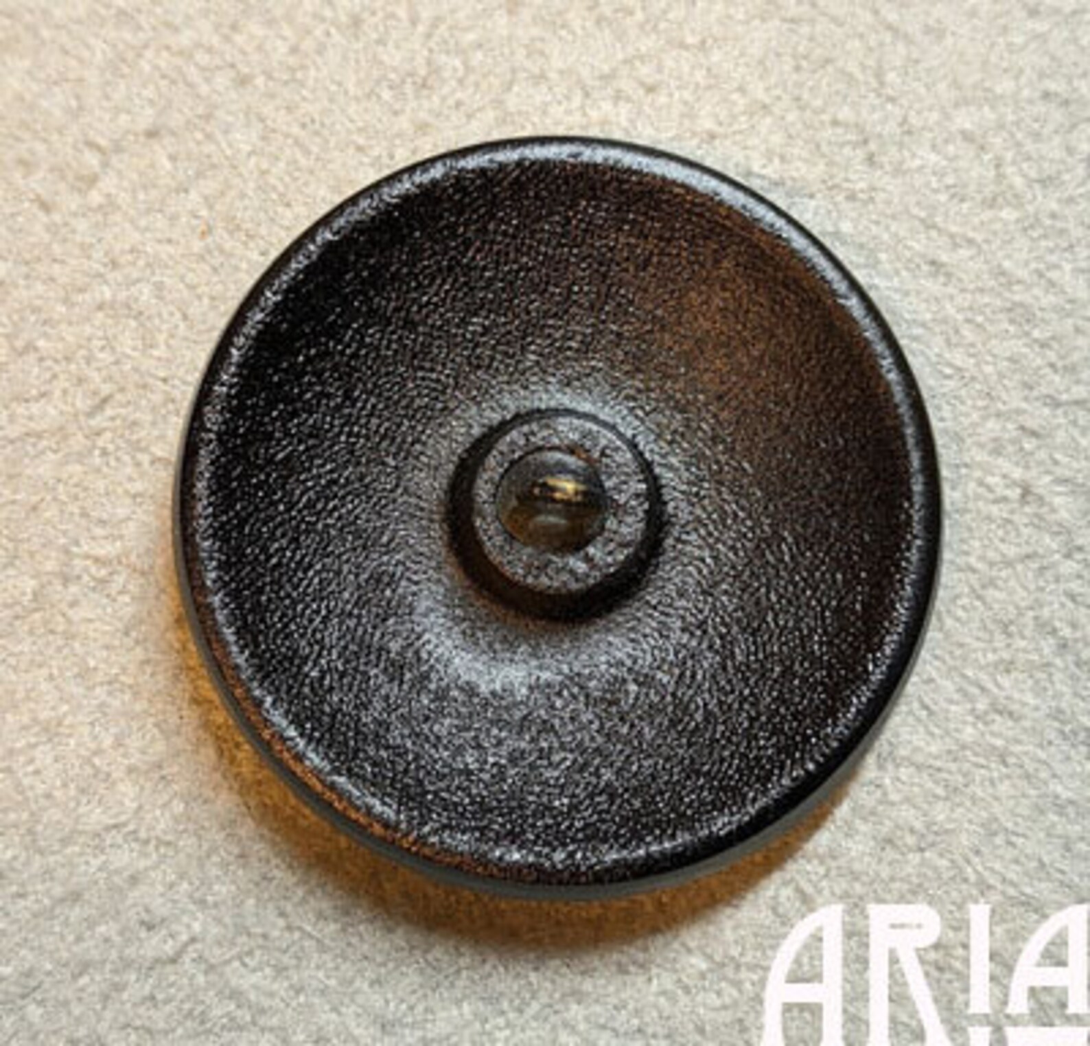 CZECH GLASS BUTTON: 36mm Handpainted Trefoil Medallion Czech Glass ...