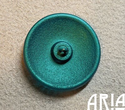 CZECH GLASS BUTTON: 36mm Handpainted Trefoil Medallion Czech Glass ...