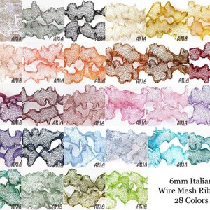 ITALIAN WIRE MESH: 6mm Olive Italian Wire Mesh Ribbon 1 Yard Length (3 ...