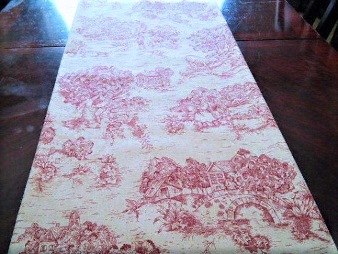 Toile Table Runner, French Toile Table Cloth, Table Linen, Bed Runner ...