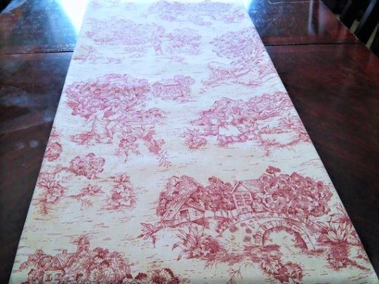 Toile Table Runner French Toile Table Cloth Table Linen Bed | Etsy