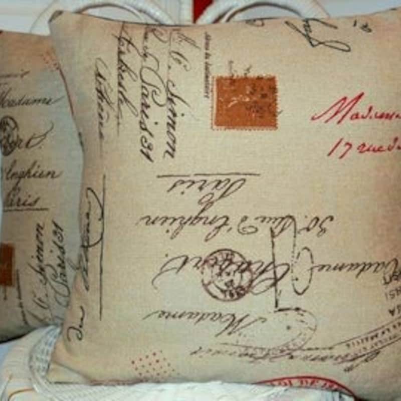 French Script Pillow - Etsy