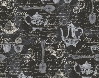 French Script Fabric | Etsy