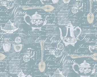 French Script Fabric - Etsy