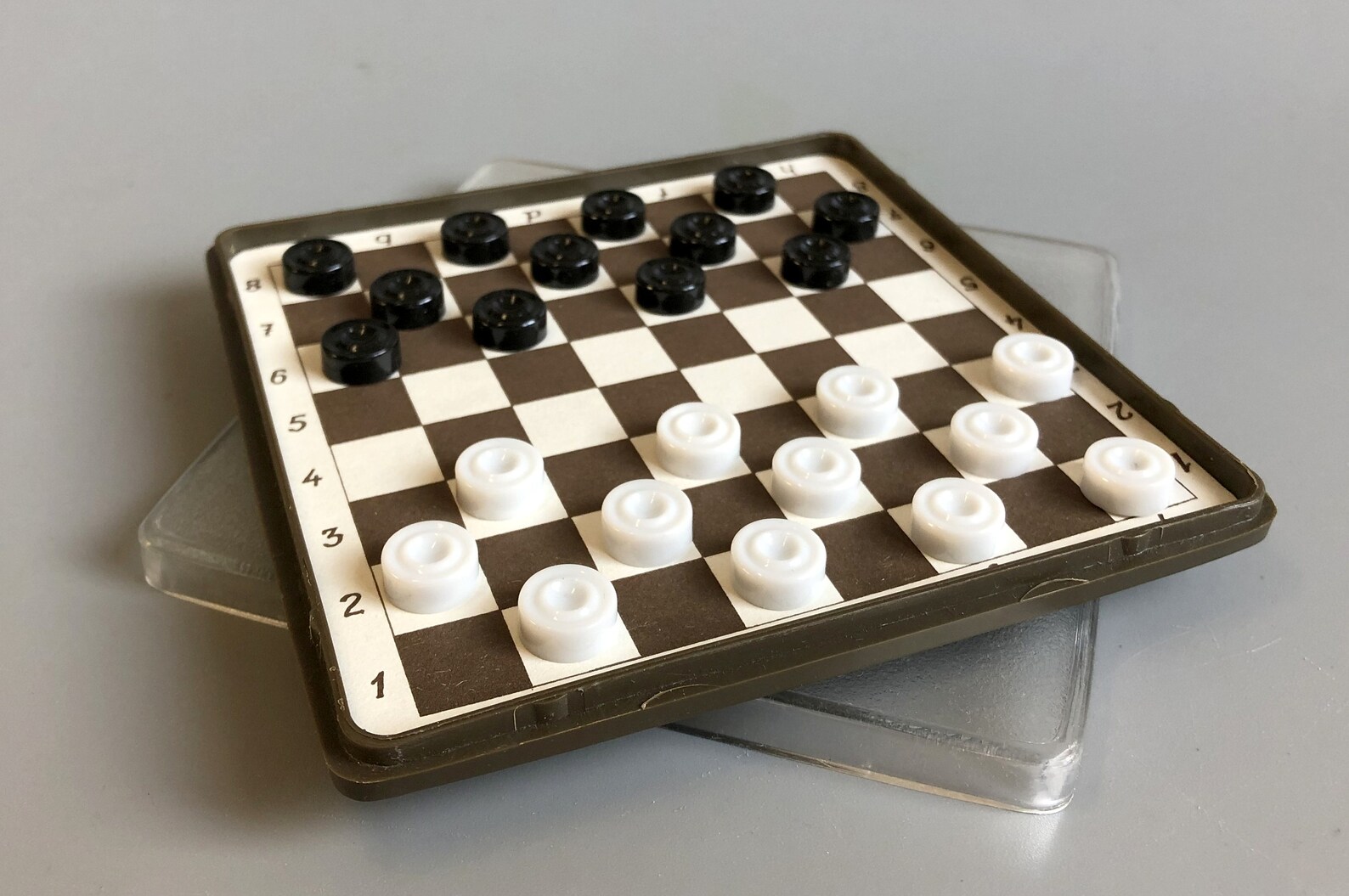 Vintage Pocket Magnetic Checkers set Mini Travel checkers set | Etsy