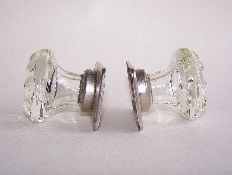 Vintage Clear Glass Door Handle Set of 2 Old Door Knobs Home | Etsy