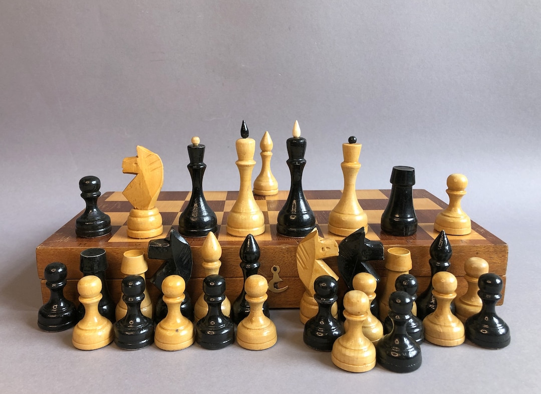 Vintage Soviet Wooden Chess Set, Complete USSR Game - Etsy