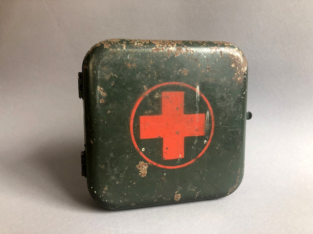 Vintage Soviet Military Box Red Cross Metal Box USSR Medical Bag First ...