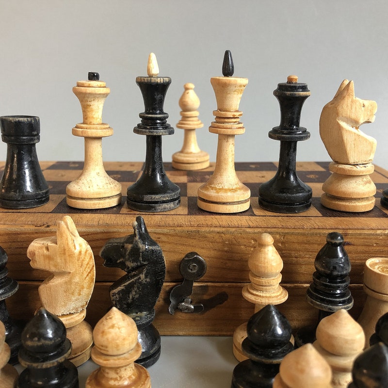 Antique Chess Set - Etsy