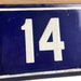Vintage House Number Sign 14 Blue Enameled Metal Sign Soviet - Etsy