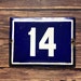 Vintage House Number Sign 14 Blue Enameled Metal Sign Soviet - Etsy