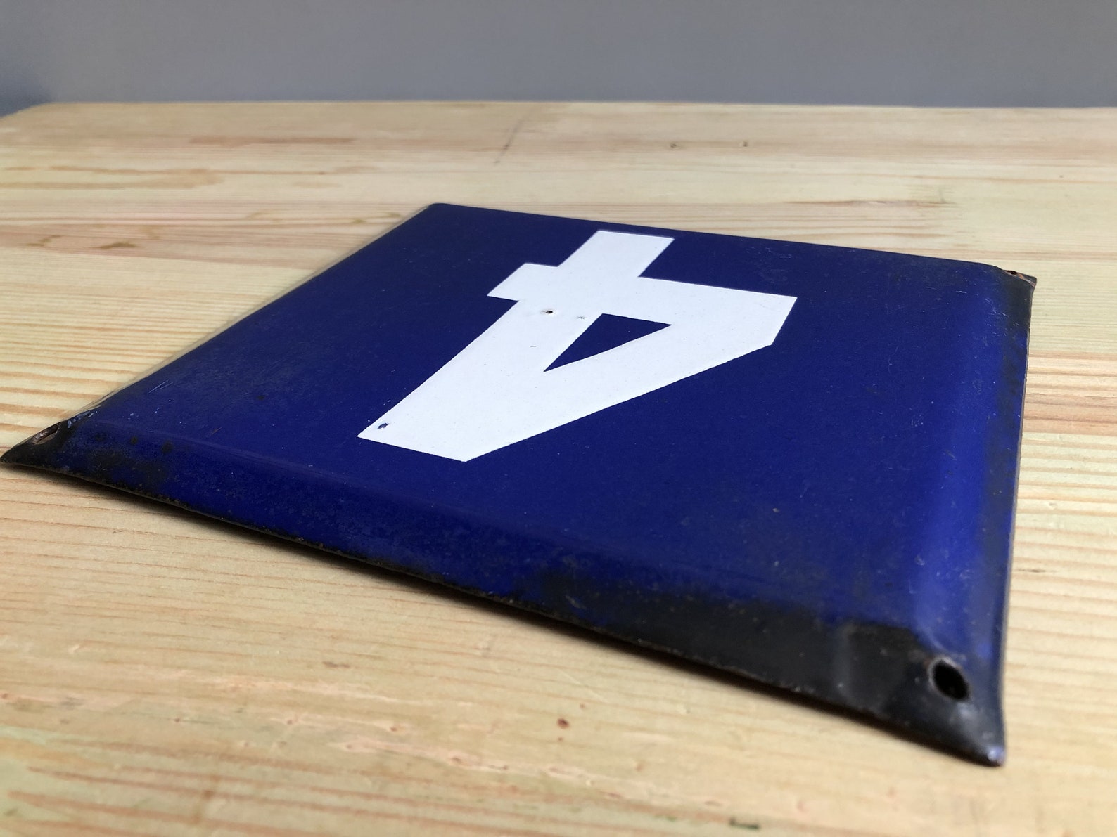 Vintage House Number Sign 4 Blue Enameled Metal Sign Soviet - Etsy