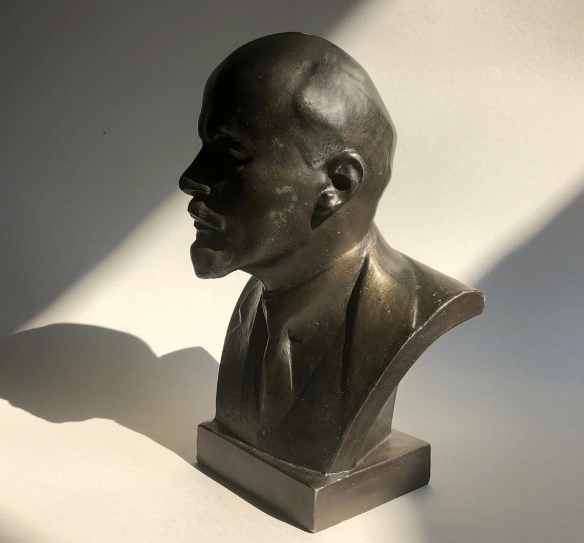 Lenin Vintage Desk Bust Figurine Soviet Leader Vladimir | Etsy