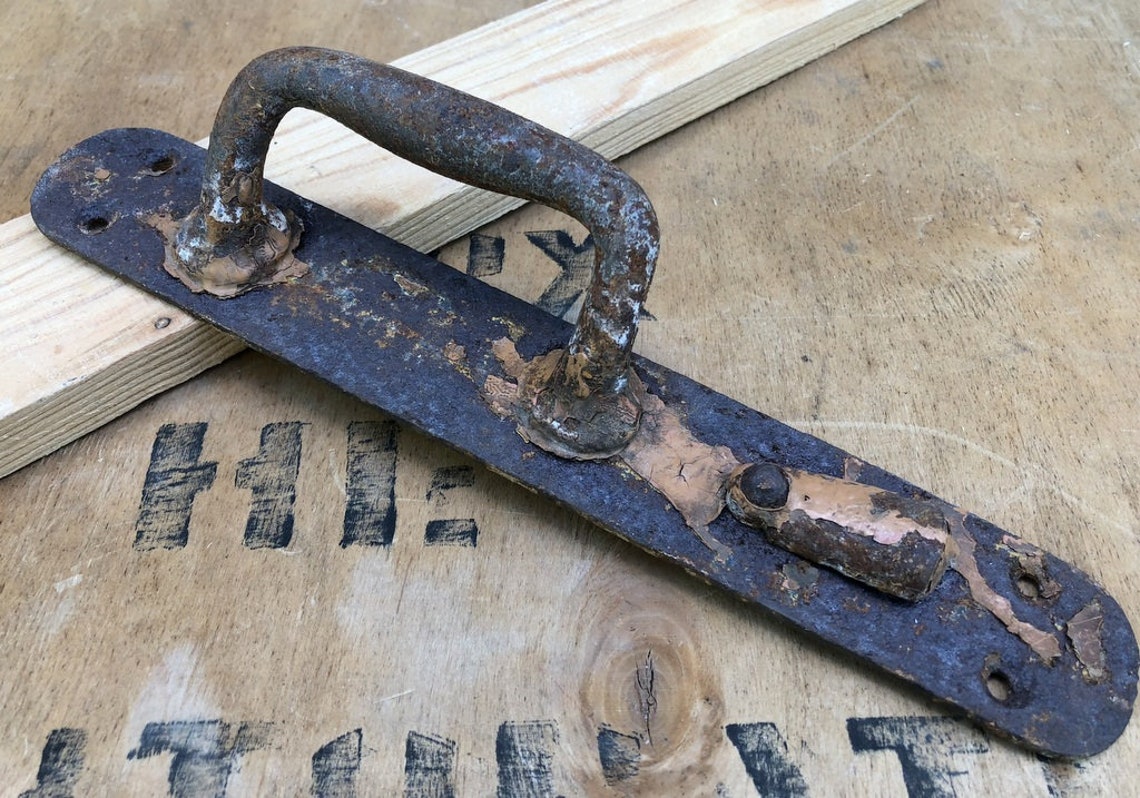 Vintage Door Handle Large Metal Door Handle with key hole Barn | Etsy