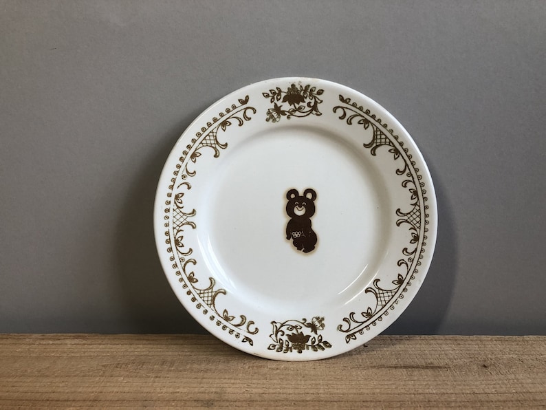 Olympic Bear Misha Vintage Soviet Ceramic Plate Mascot of | Etsy