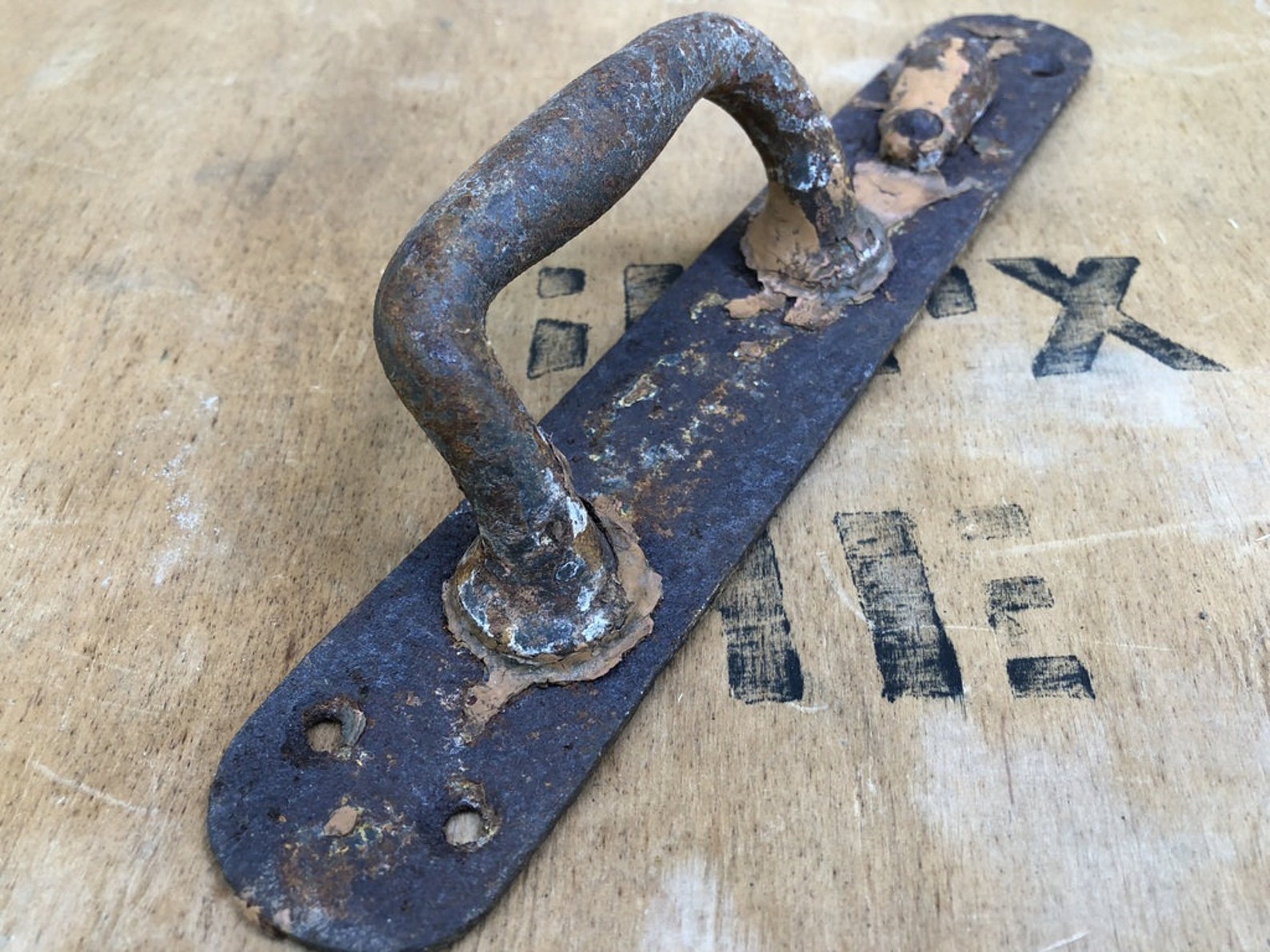 Vintage Door Handle Large Metal Door Handle with key hole Barn | Etsy