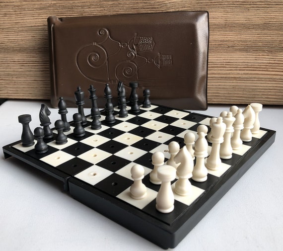 Vintage Pocket Chess Set Mini Travel Chess Set USSR Soviet Era - Etsy