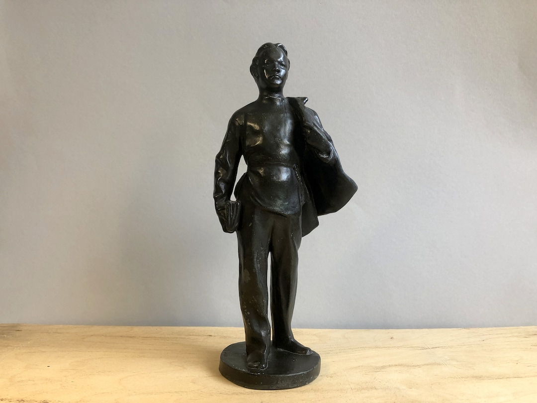 Young Student Vintage Desk Bust Figurine Sculpture USSR Mytischi Art ...