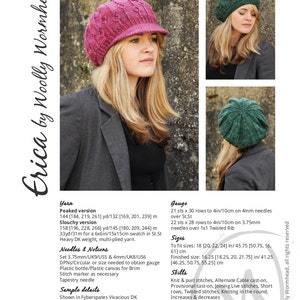 Erica Hat PDF Knitting Pattern instructions - Etsy