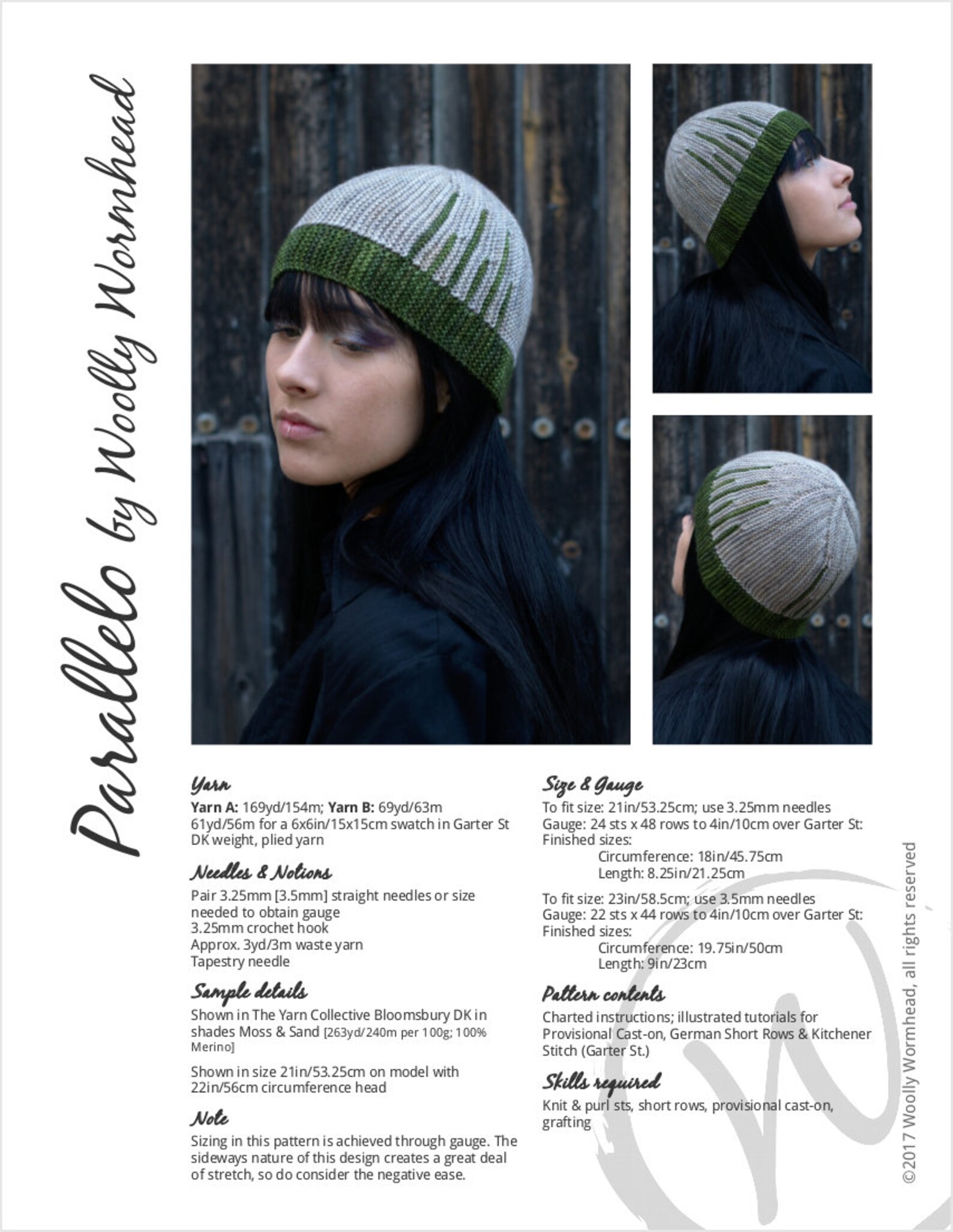 Parallelo Beanie Hat PDF Knitting Pattern instructions - Etsy UK