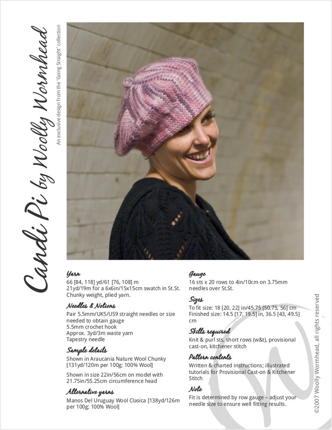 Candy Pi Beret PDF Knitting Pattern instructions | Etsy