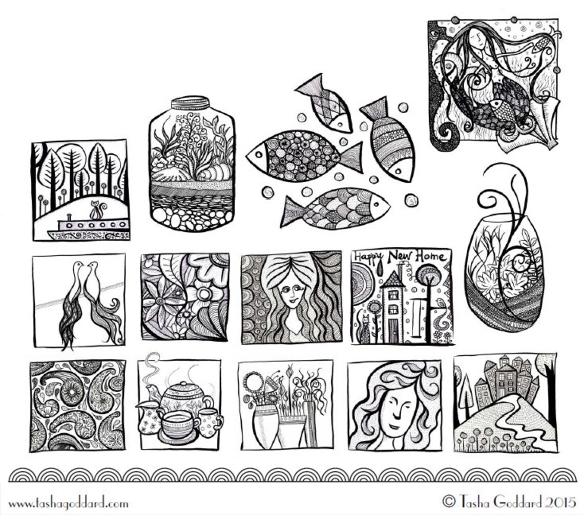 Add a Splash of Colour: Grown-up Colouring Book - Etsy