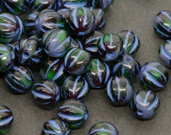 Beautiful Melon Shaped Beads With Accent Rustic 10-11mm 12 - Etsy