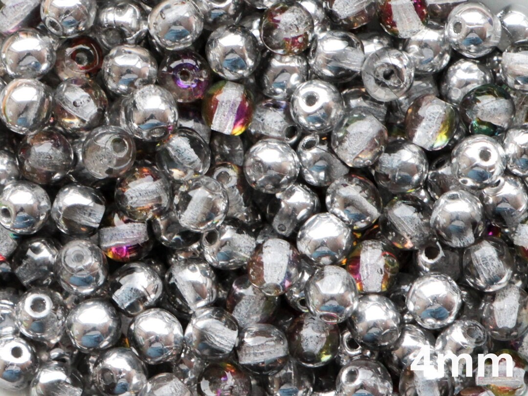 100pcs Crystal Marea 4mm Czech Glass Beads Small Smooth Round Beads 4mm ...