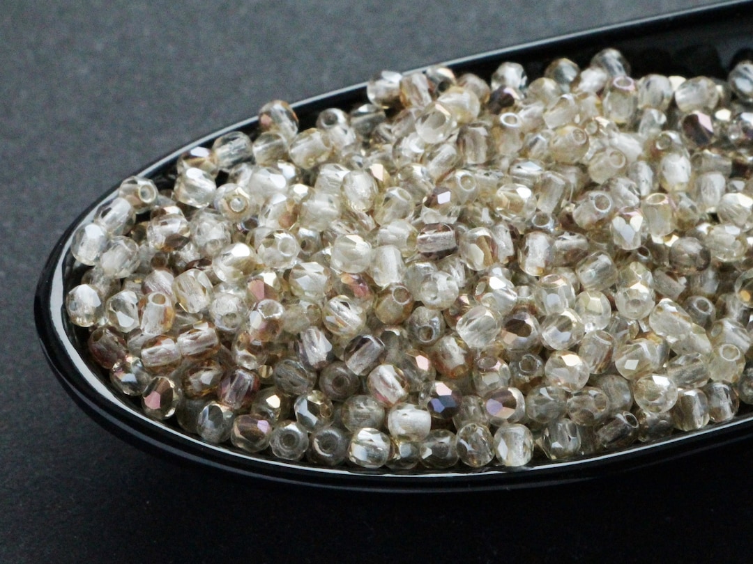 100pcs Crystal Twilight 3mm Czech Fire Polished Beads Round Glass Small ...