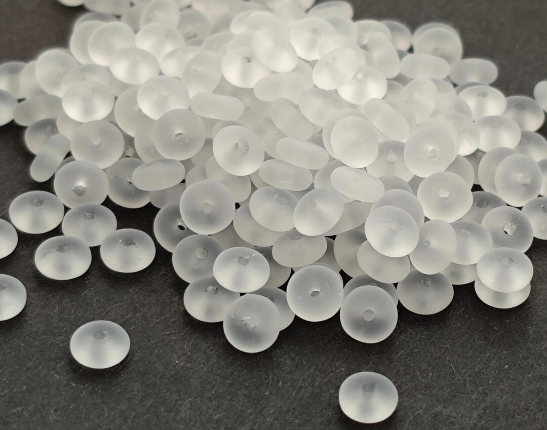100pcs Matte Crystal Rondell Wafer Beads Small Spacers 4mm Frosted ...