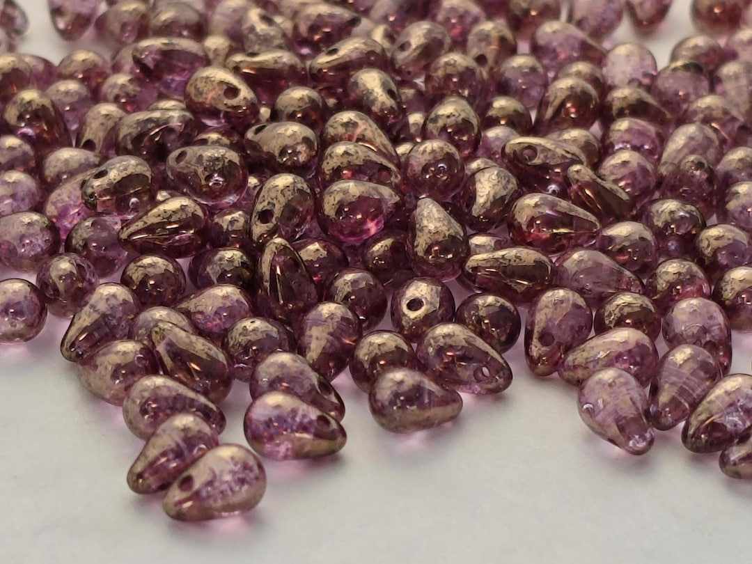Small Teardrops 4x6mm 50pcs Light Purple Czech Glass Beads Tiny Drops ...