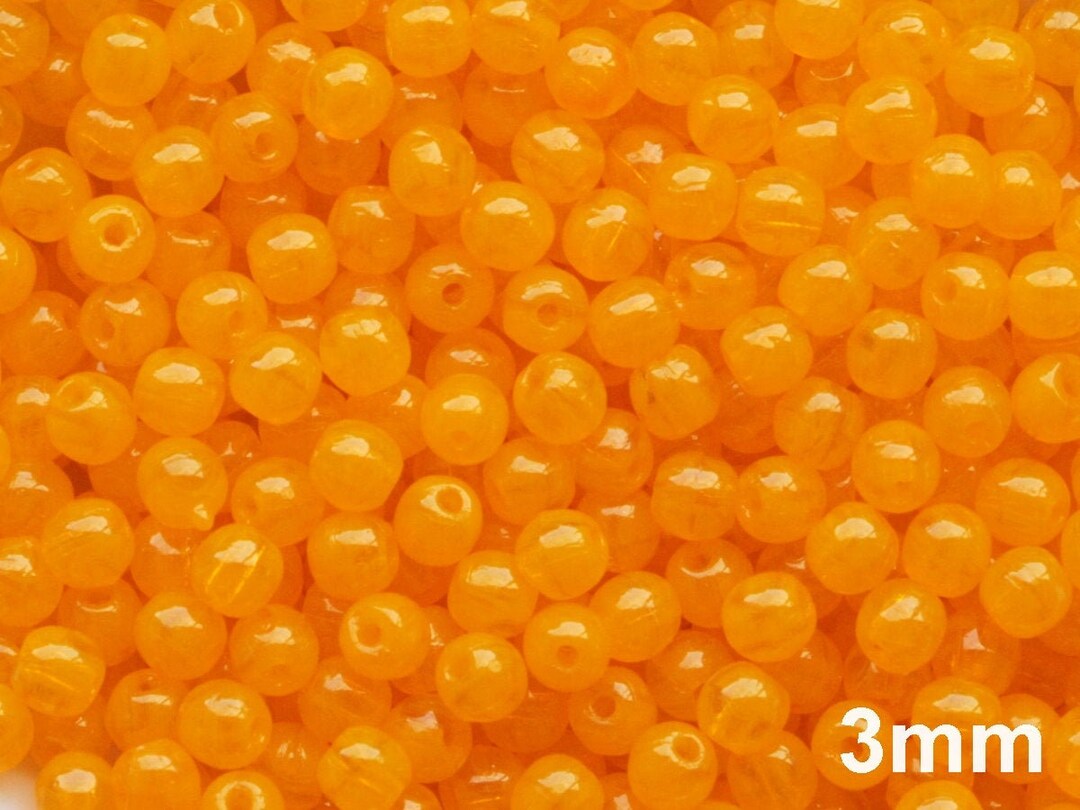 100pcs 3mm Opal Yellow Beads Czech Glass Druk Beads 3mm Tiny Round ...