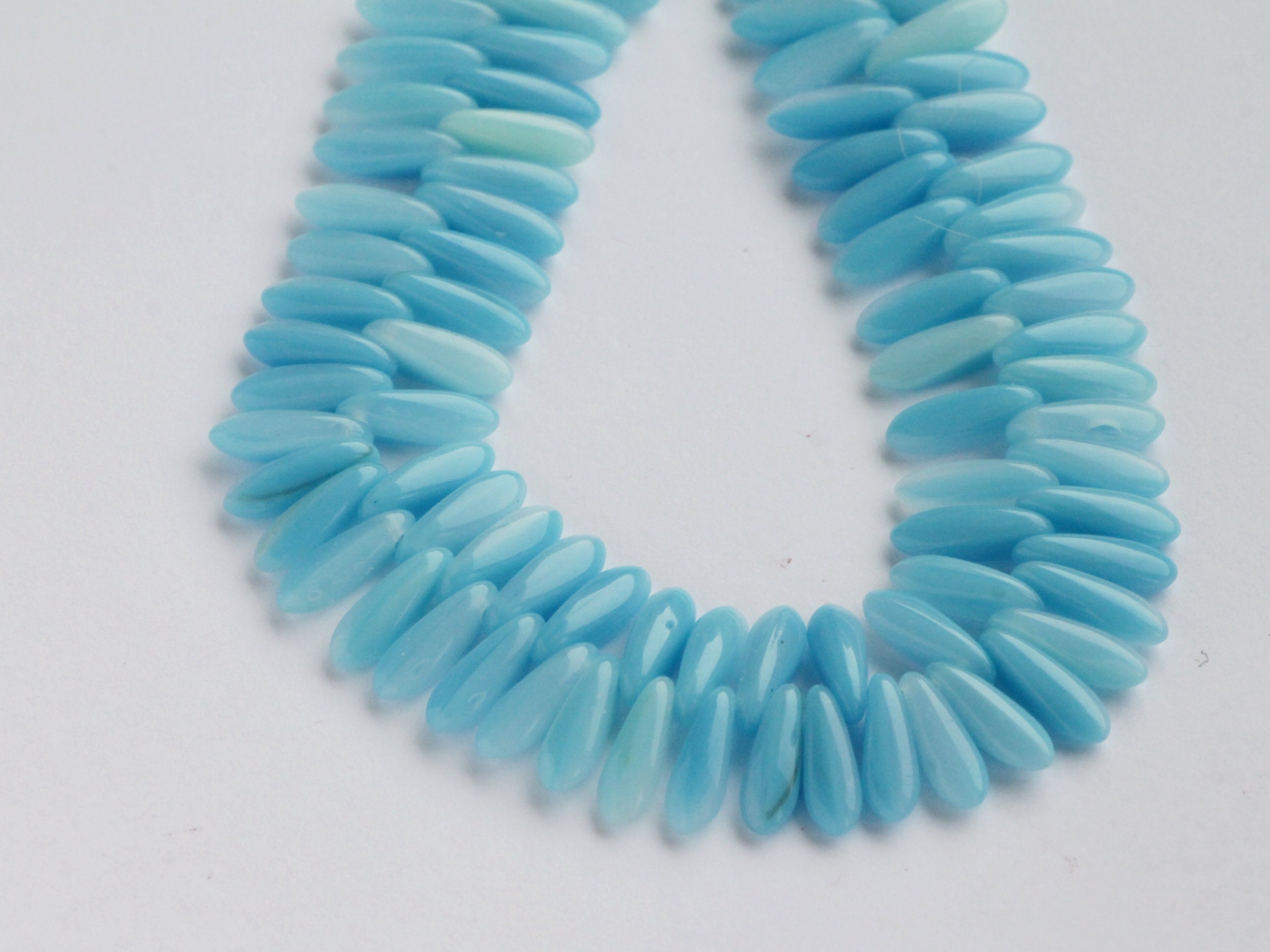 50pcs Mix Blue Daggers Bead 3x11mm DIY Czech Glass Beads for Jewelry ...