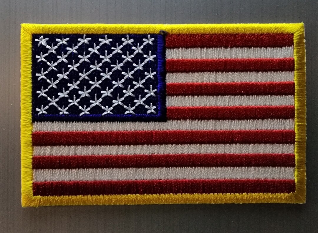 American Flag Embroidered Iron on Patch - Etsy