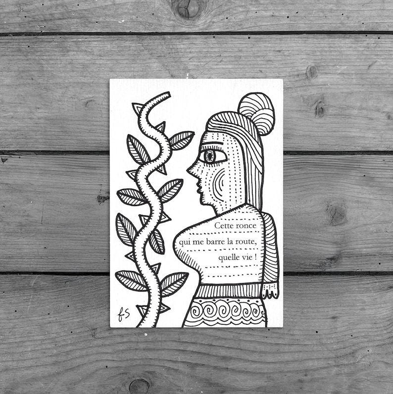 Original Drawings on Poem Cards - Etsy