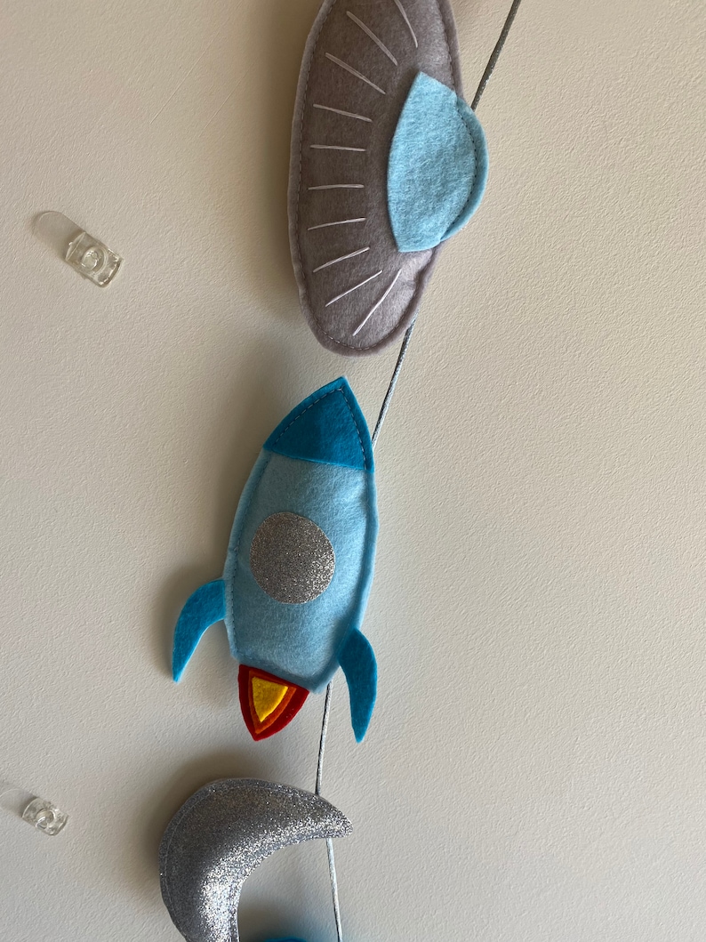 Felt Space Bunting Garland: Rocket, Planet, Astronaut Nursery Decor - Etsy