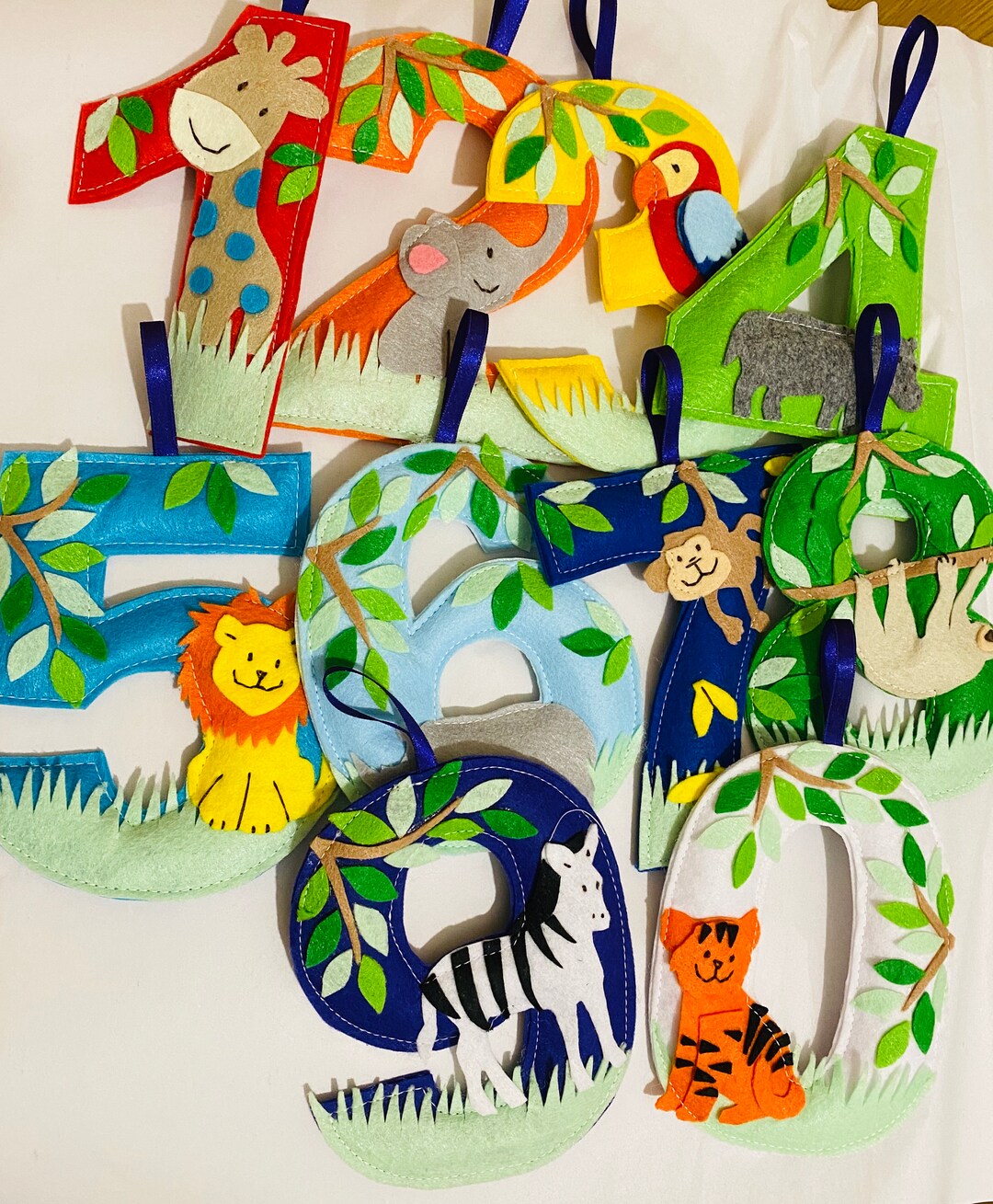 Felt Numbers Jungle Safari Theme, Photo Prop, Milestone, Birthday Party ...