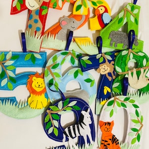 Felt Numbers Jungle Safari Theme, Photo Prop, Milestone, Birthday Party ...