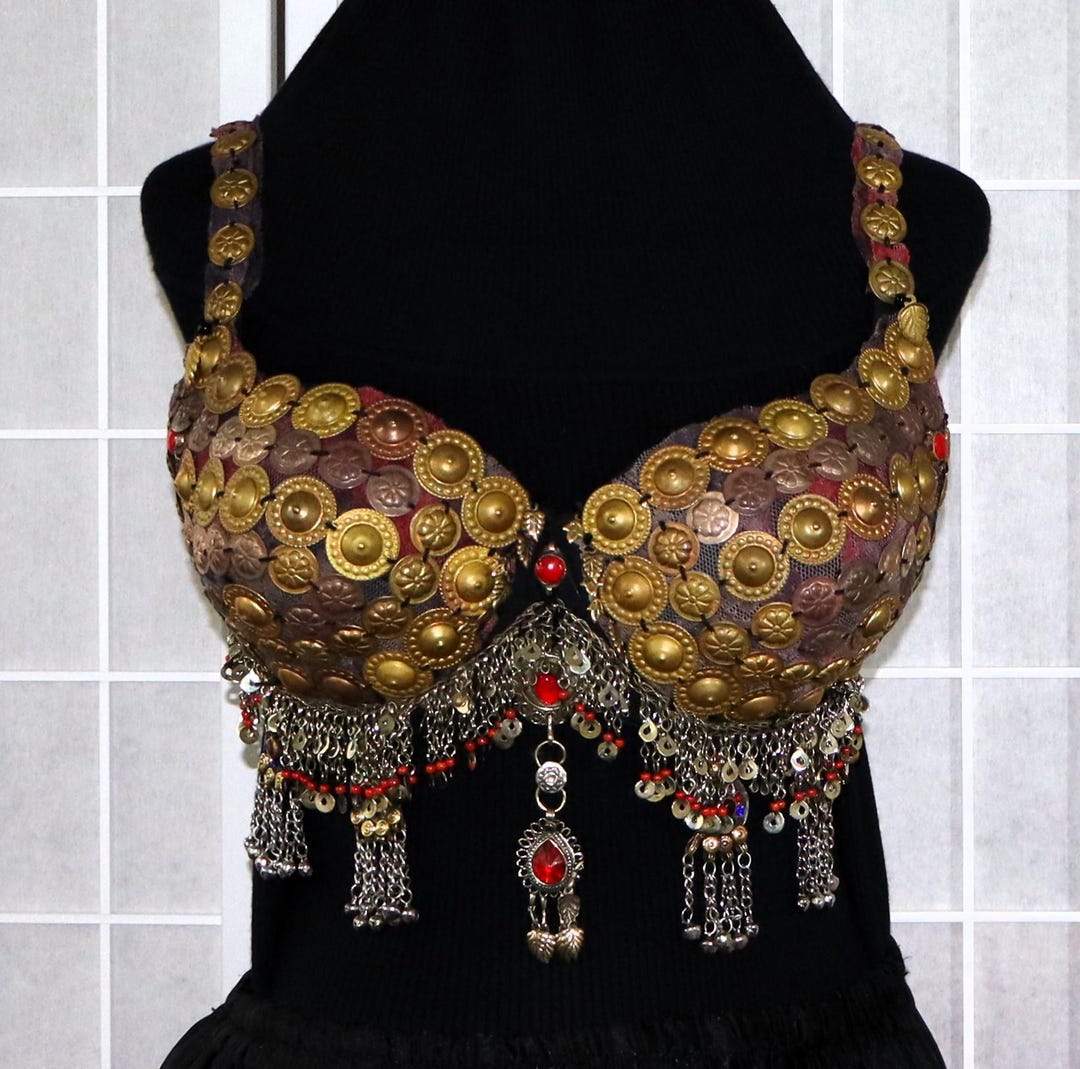TBR15B Tribal Bra 40B/90C, Tribal ATS Belly Dance, Antique Look Tribal ...