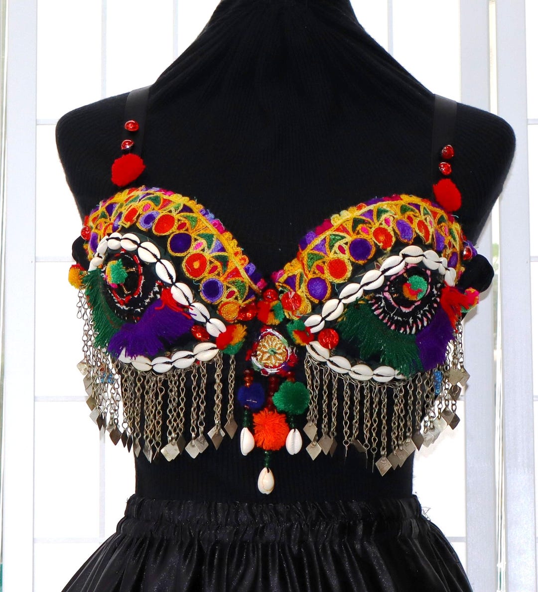 TBR9 Tribal Bra 44D / 100D Tribal Belly Dance Fusion ATS Gypsy Kuchi ...
