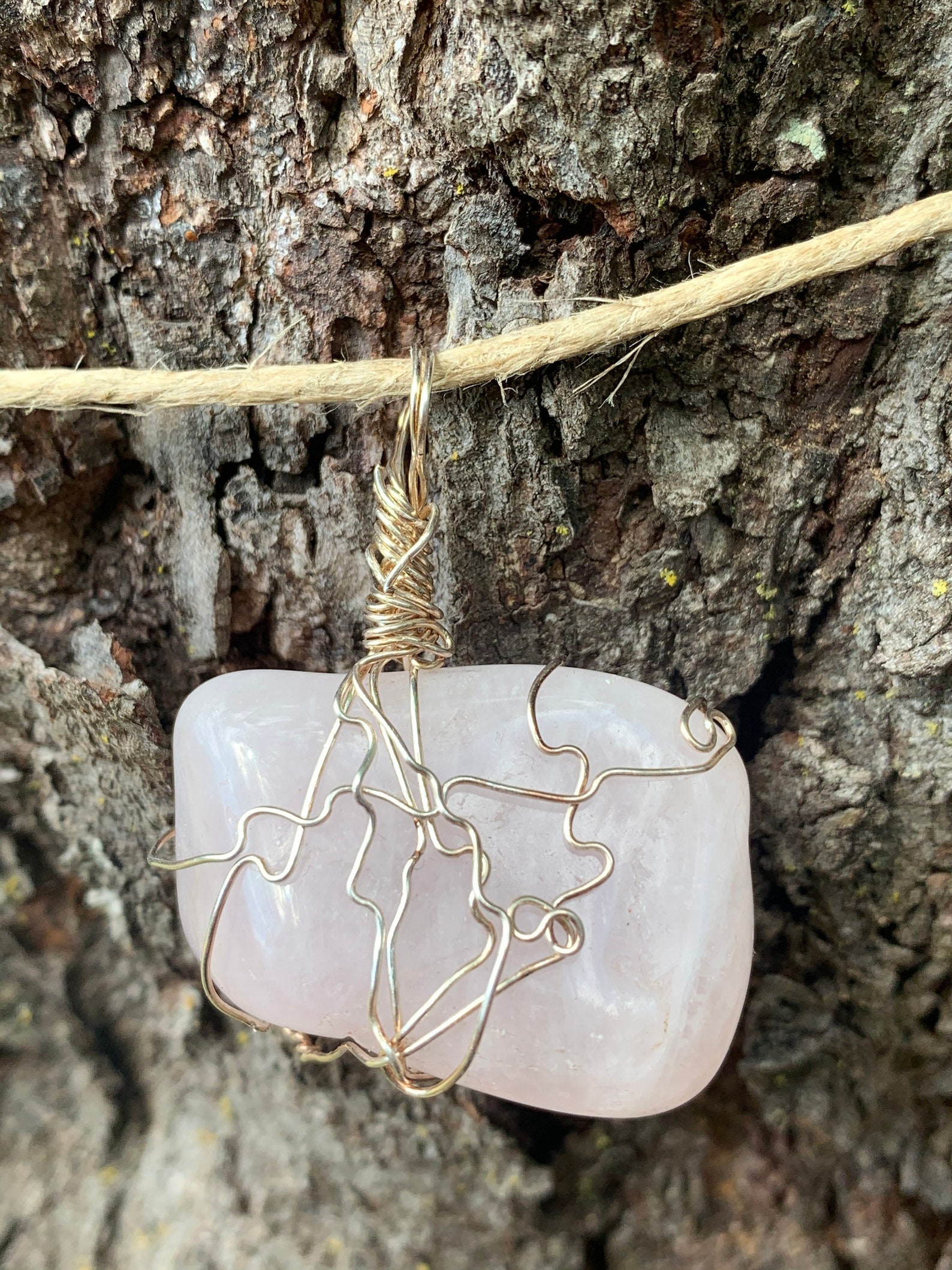 Wire Wrapped Pearlescent Stone - Etsy