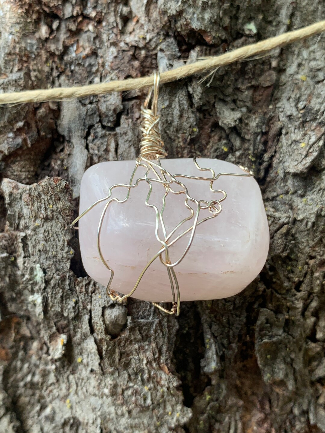 Wire Wrapped Pearlescent Stone - Etsy