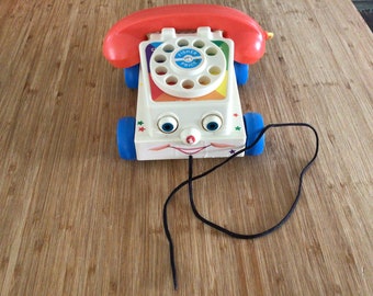 Vintage 1961 Fisher Price Chatter Phone 747 Telephone Pull Toy With ...