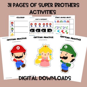 Super Brothers Activity Pack: 31 Pages of Fun and Learning for Young ...
