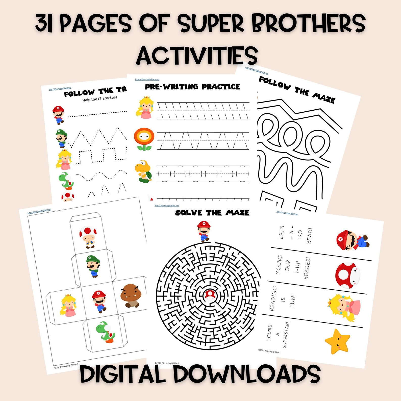 Super Brothers Activity Pack: 31 Pages of Fun and Learning for Young ...