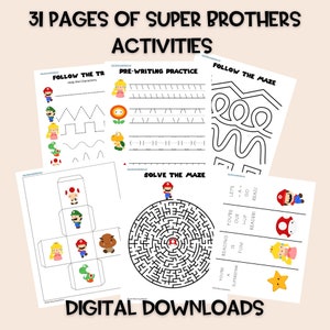 Super Brothers Activity Pack: 31 Pages of Fun and Learning for Young ...