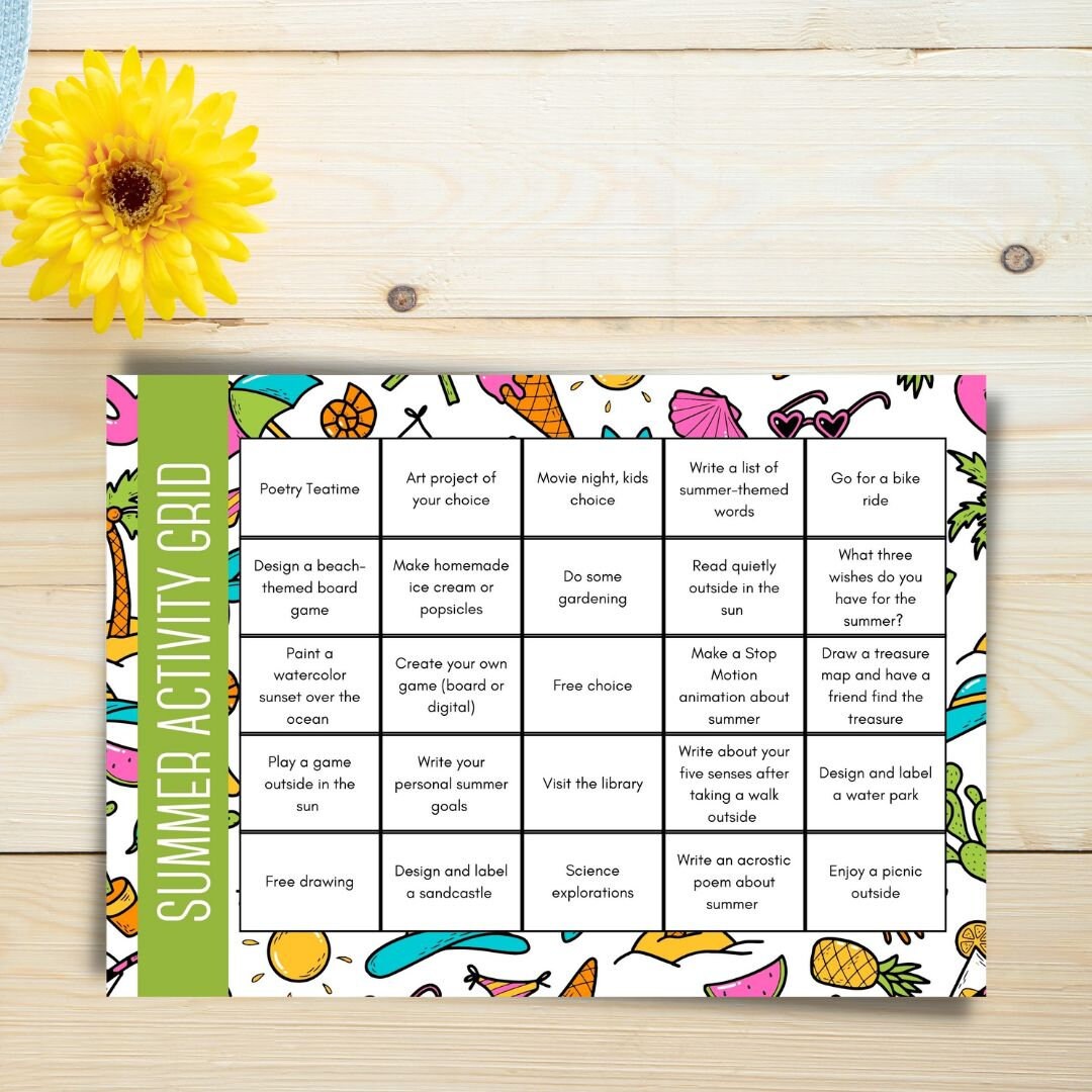 Summer Activity Grid (digital Download) - Etsy